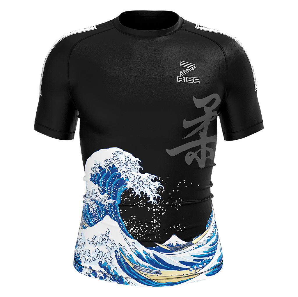 BJJ Short Sleeve Rash Guard Ocean Waves – RISEPECT
